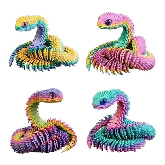 1pc 3D Printed Snake Luminous Movable Joint Simulation Snake Figurine ...