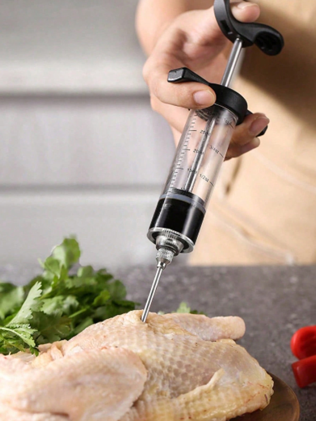 1pc/3pcs/4pcs Marinade Injector, Turkey Brining Syringe, Meat ...