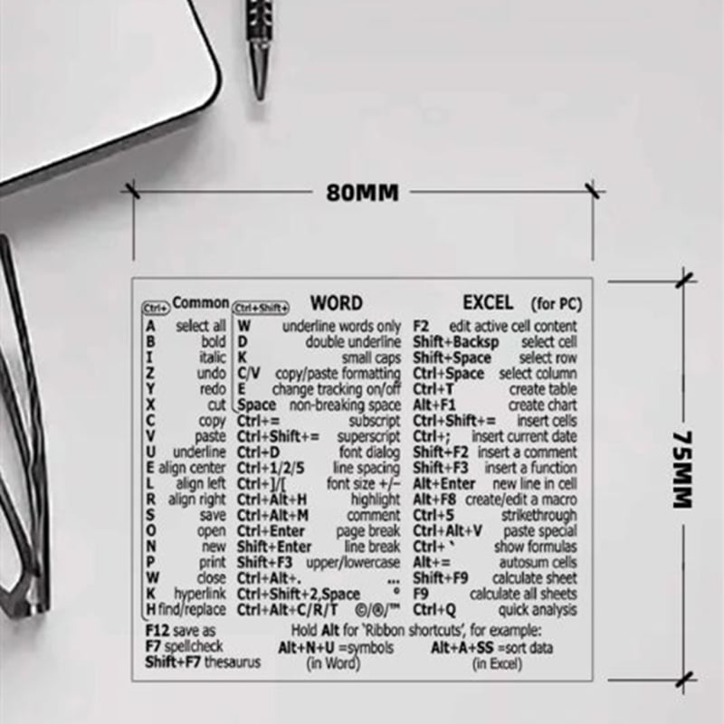 1pc/3pcs Keyboard Shortcut Stickers for Word Excel Windows MAC OS ...