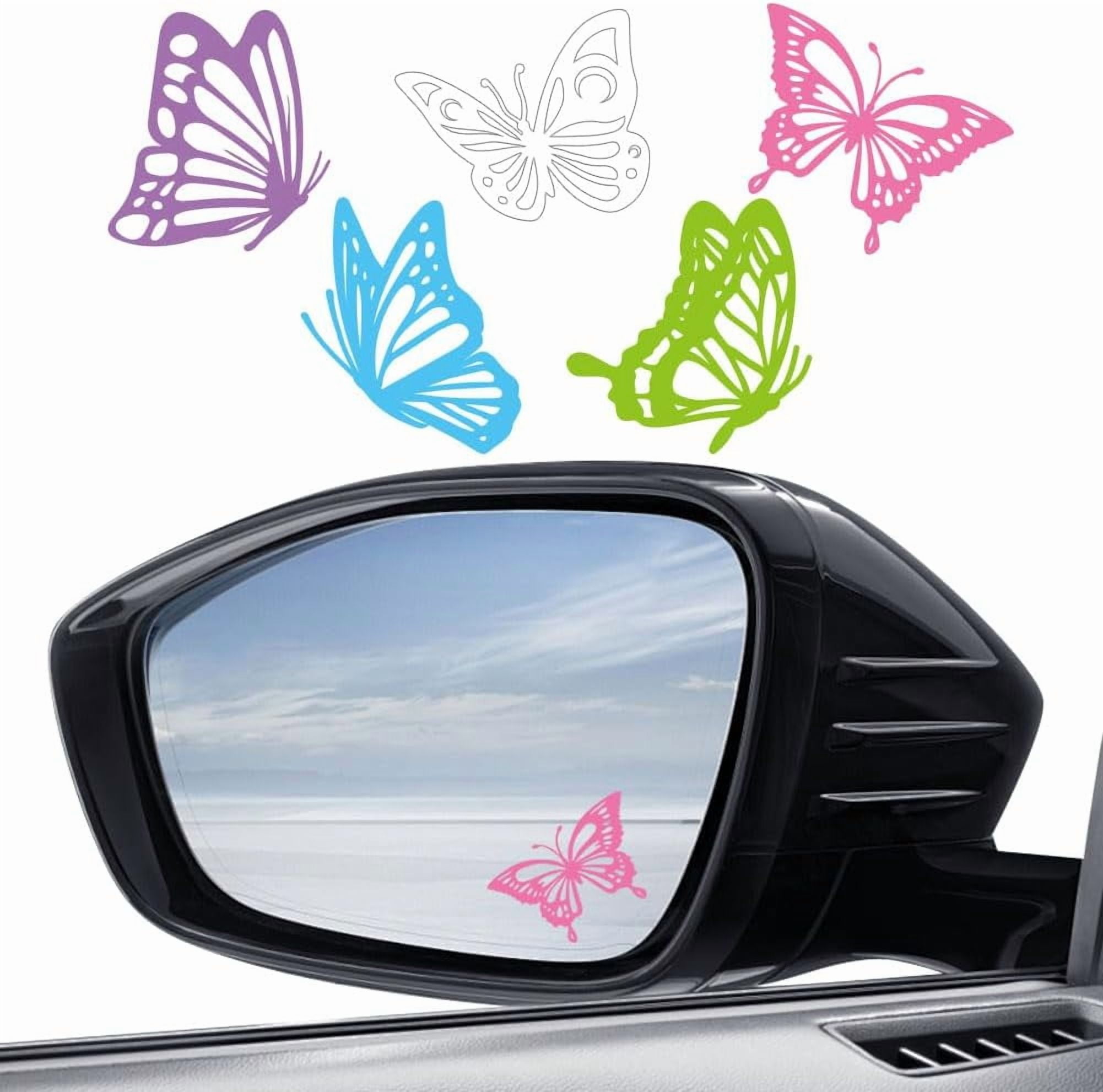1pc 4 Styles Rearview Mirror Decal Butterfly Shape Car Window Stickers ...
