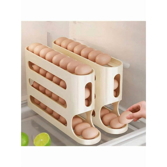 1pc 4-Tier Large Capacity Slide Egg Storage Box - Automatic Rolling ...