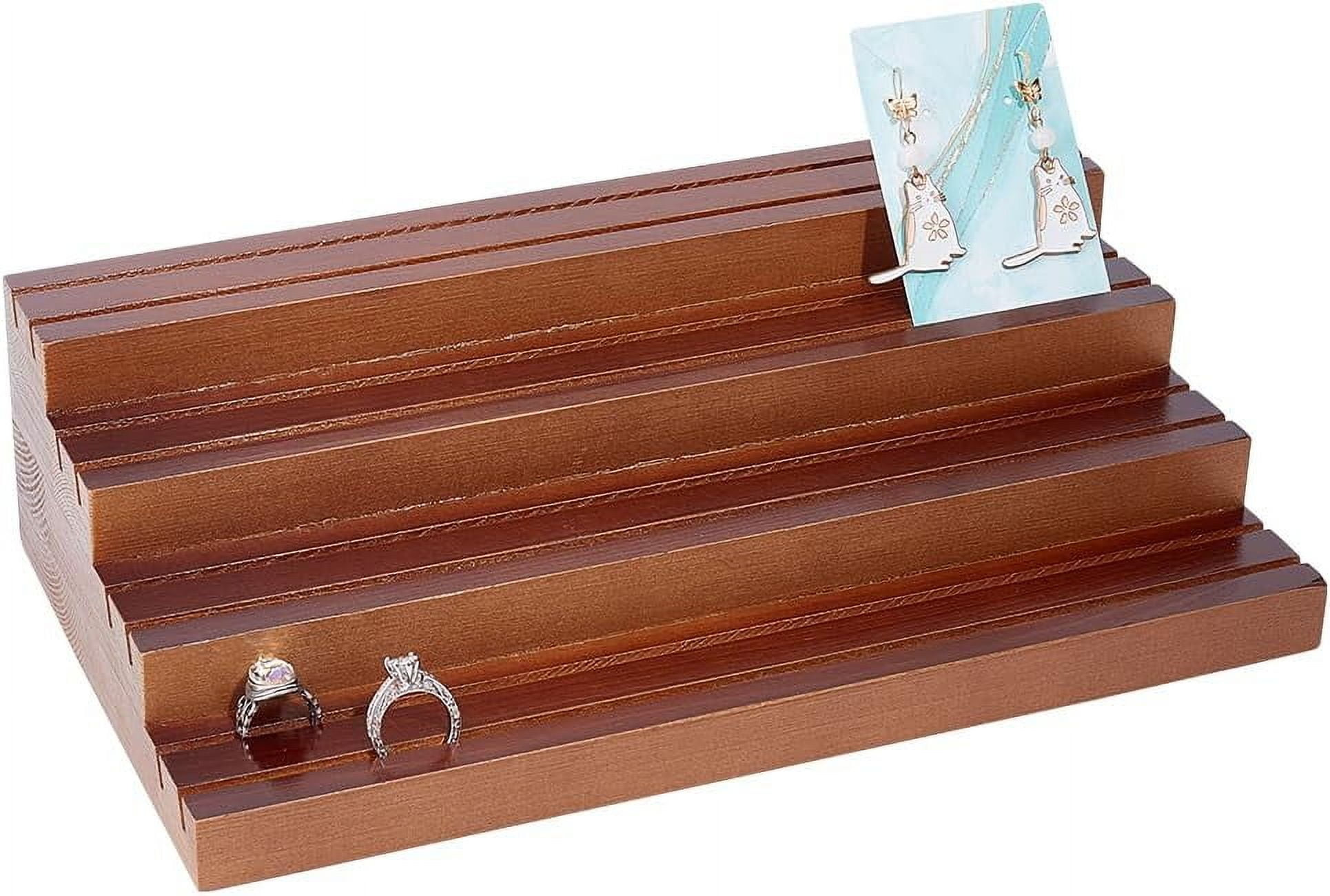 1pc 4-Tier Wood Earring Display Stand Tiered Earring Card Display ...
