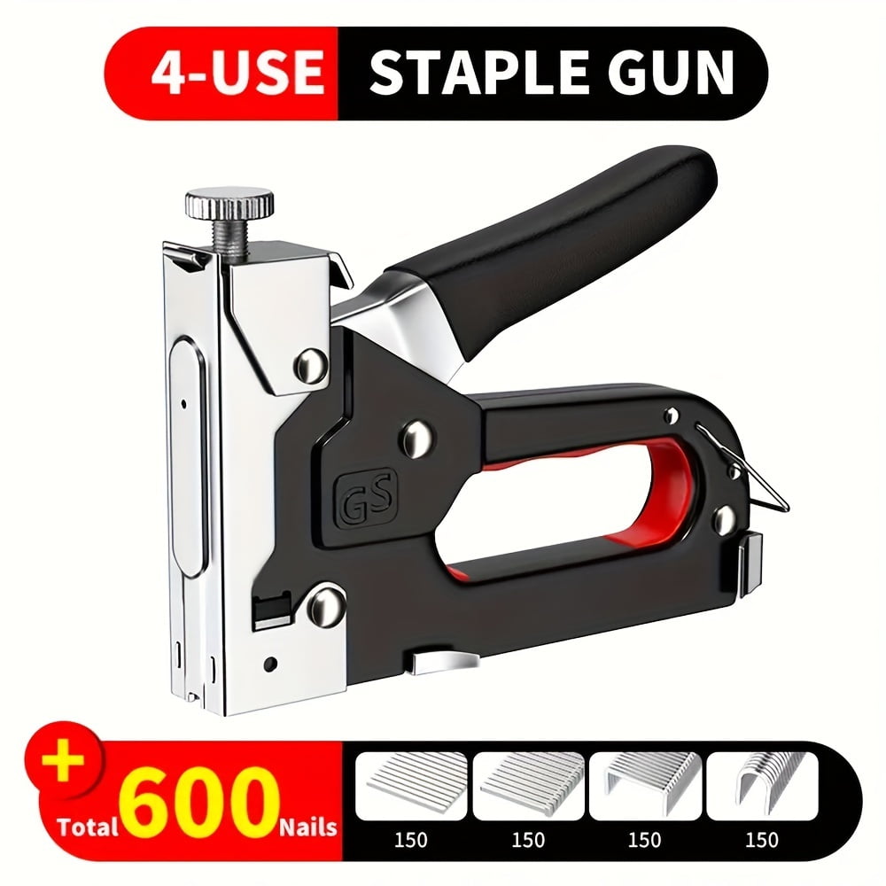 1pc 4-in-1 Heavy Duty Staple Gun, Manual Nail Gun For T/U/I/Pin Nails ...