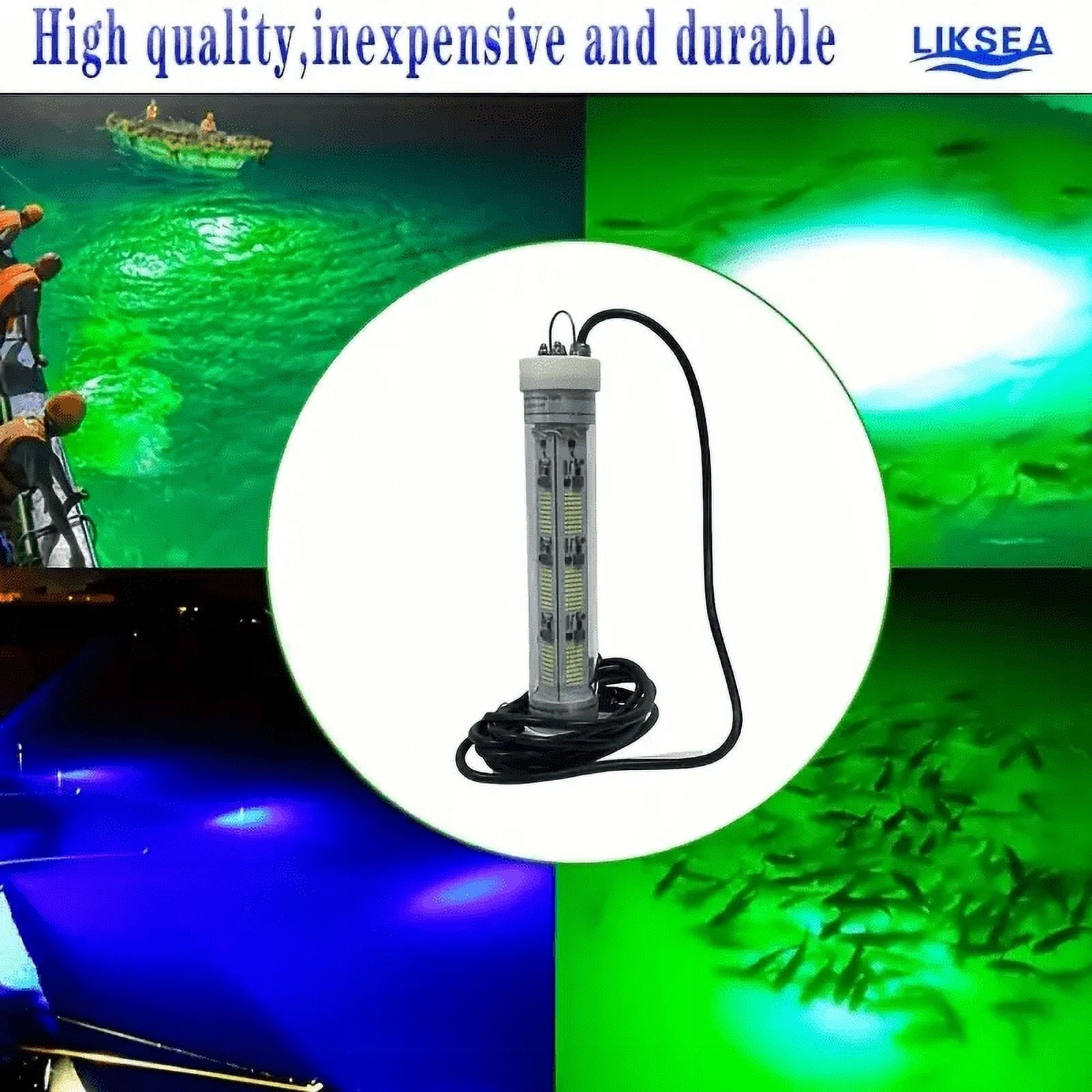 1pc 400W LED Underwater Fishing Light, High-Power Fish Attractor, DC 12-24V, Stainless Steel ...