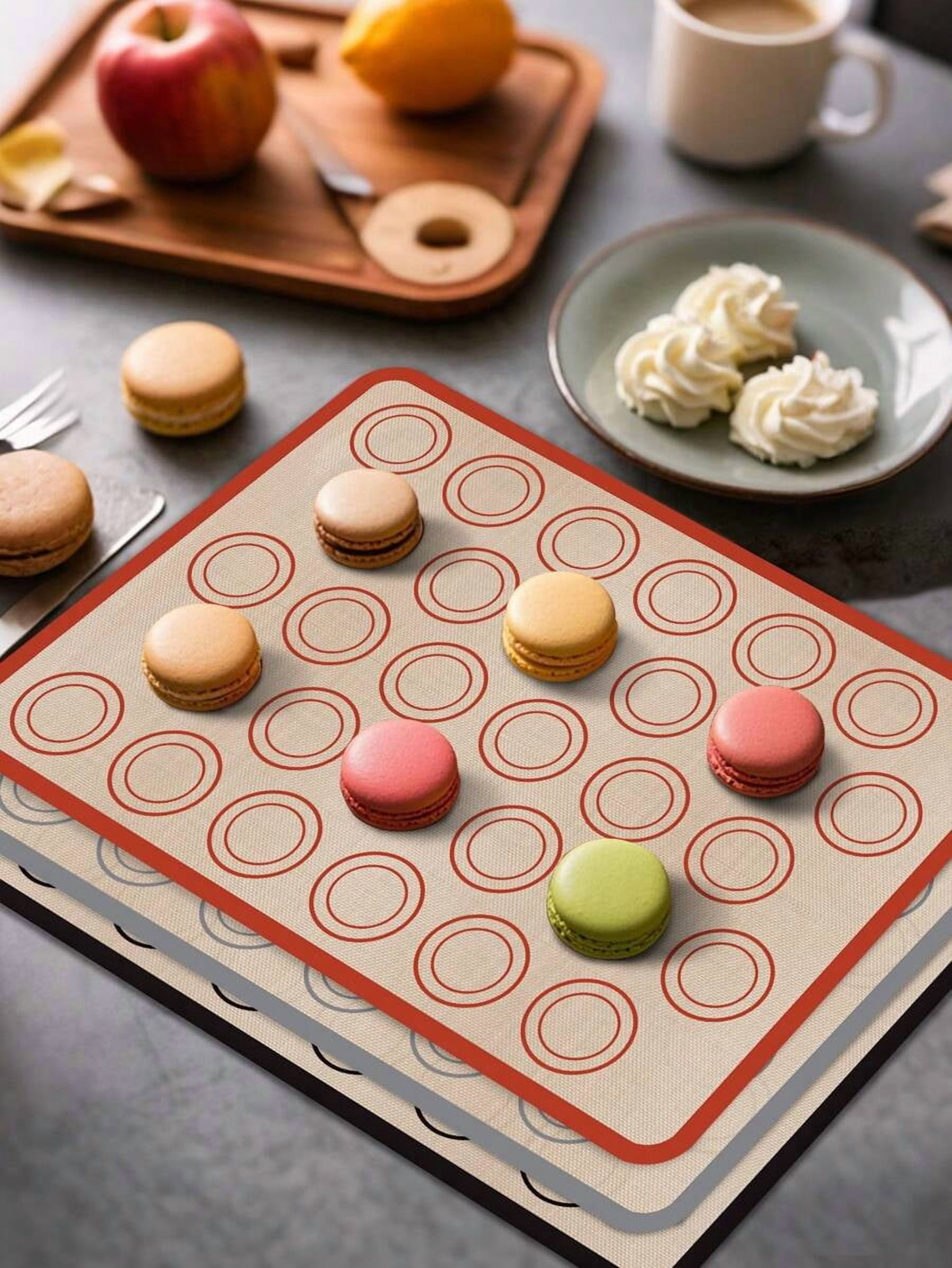 1pc/4pcs 30-Circle Macaron Silicone Baking Mat - Reusable Non-Stick ...