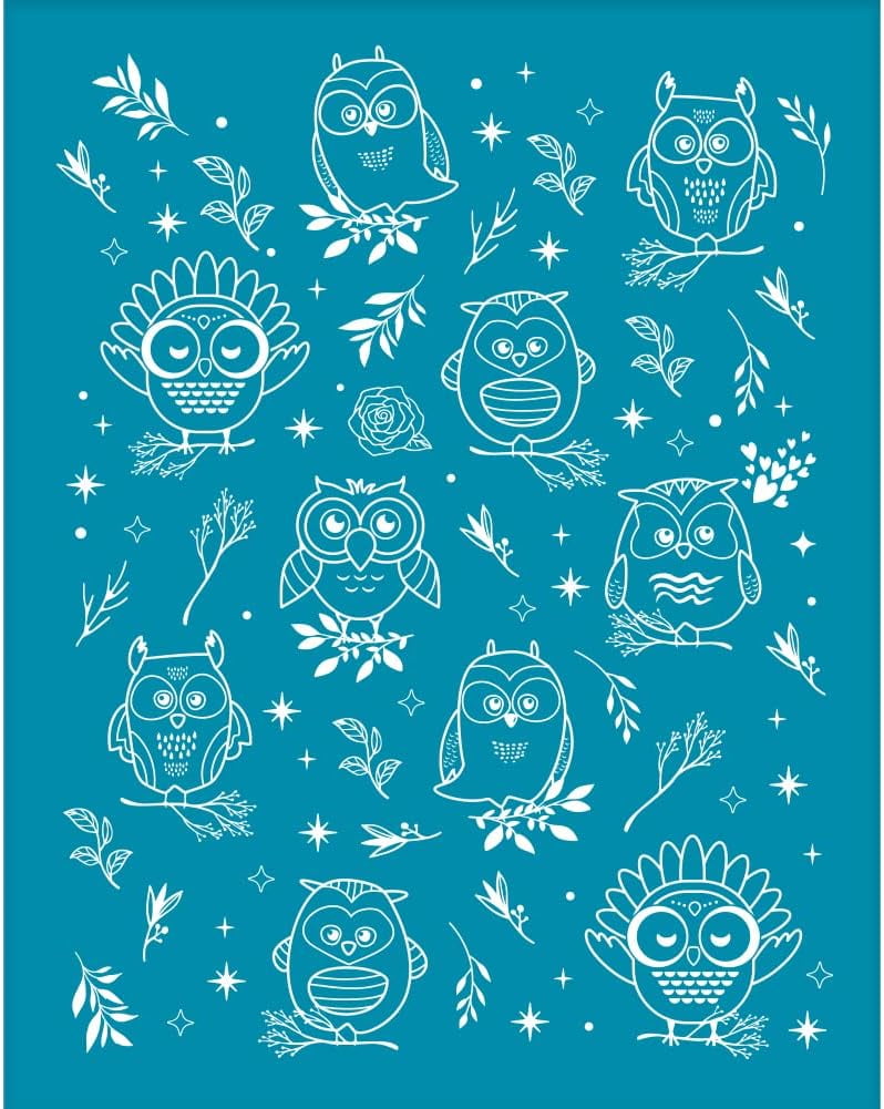 1pc 4x5 Inch Clay Stencils Owl Pattern Silk Screen for Polymer Clay ...