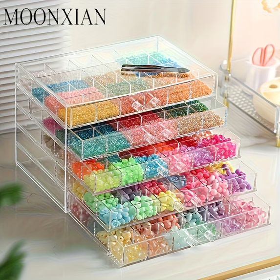 1pc, 5-layer Drawer-type Nail And Accessory Storage Box, Transparent ...