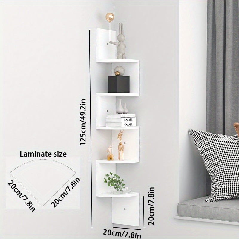 1pc 5-layer Wooden Shelves, Multi-layer Wall Mounted Bookshelves ...