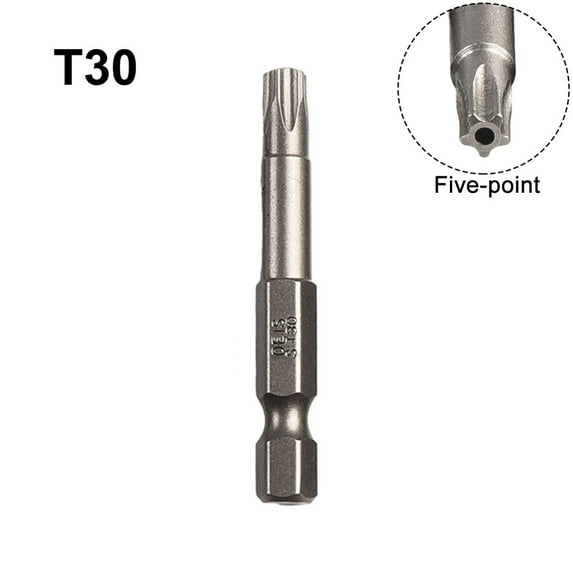 1pc 50mm Torx Screwdriver Bit 1/4 Hex Shank Magnetic Five-Point Torx ...