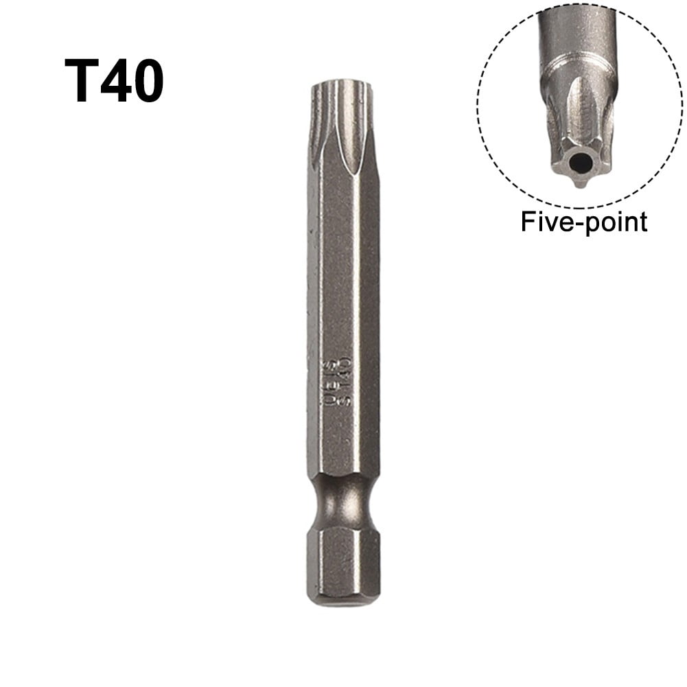 1pc 50mm Torx Screwdriver Bit 1/4 Hex Shank Magnetic Five-point Torx ...