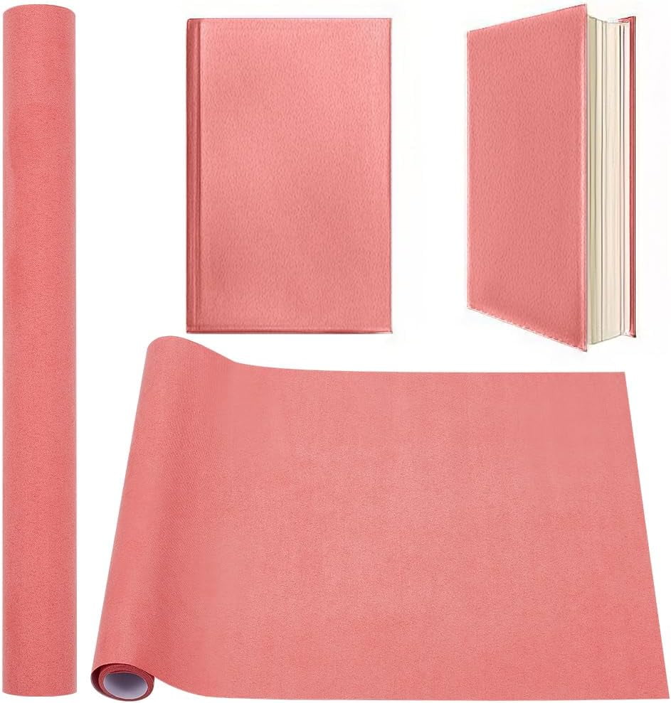 1pc 51 x 11.8 Inch Pink Book Cloth Paper Backed Book Cover Suede Fabric ...