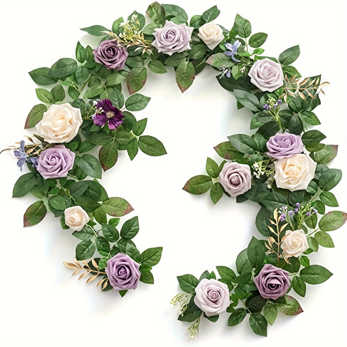 1pc 5FT Long Artificial Rose Flower Runner Rustic Flower Garland Floral ...