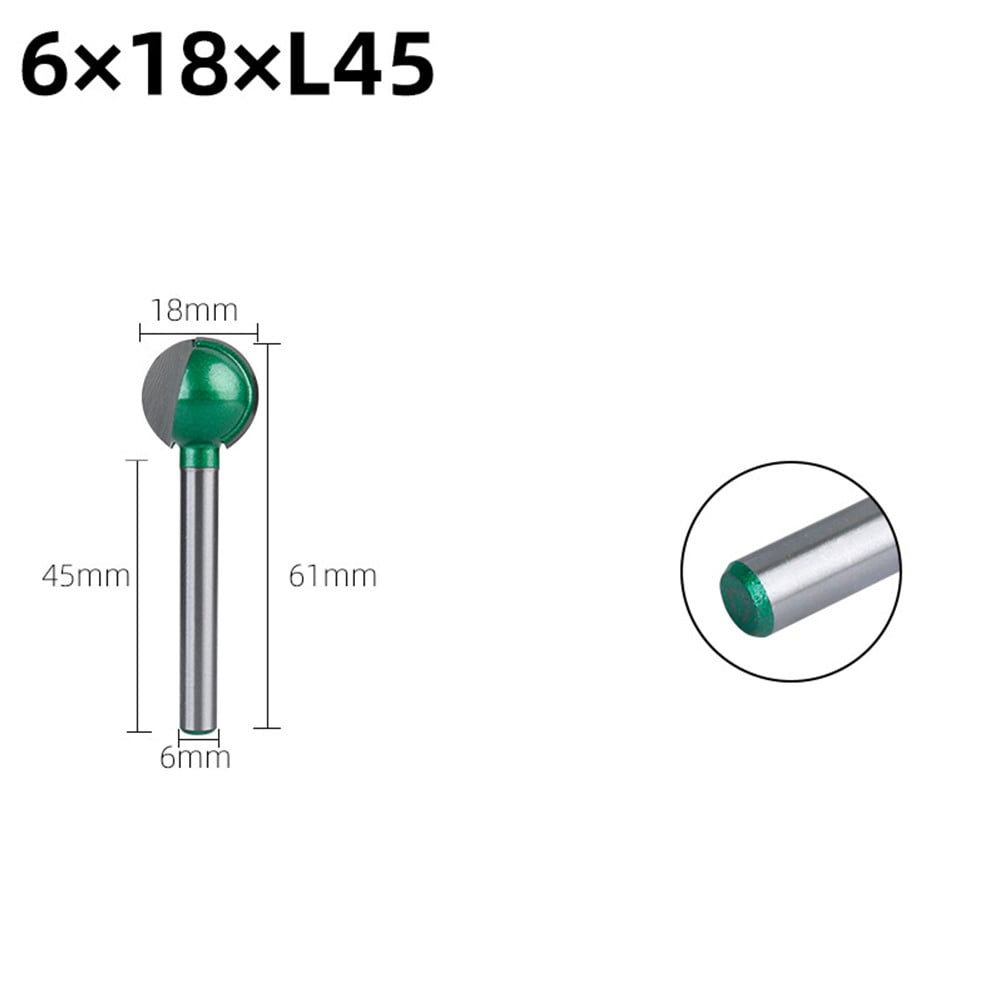 1pc 6mm Shank Ball Nose Round Carving Bit Cove CNC Milling Bit ...
