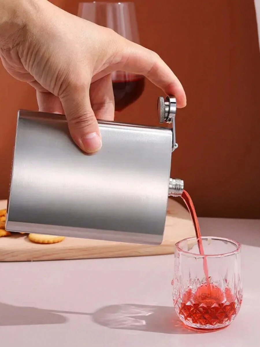 1pc 6oz/8oz Stainless Steel Hip Flask, Square Flask - Perfect Gift For ...