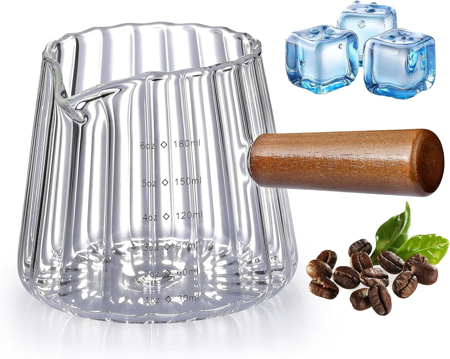 1pc 6oz Espresso Cups Glass, Shot Cup With V-Shaped Mouth, Glass ...