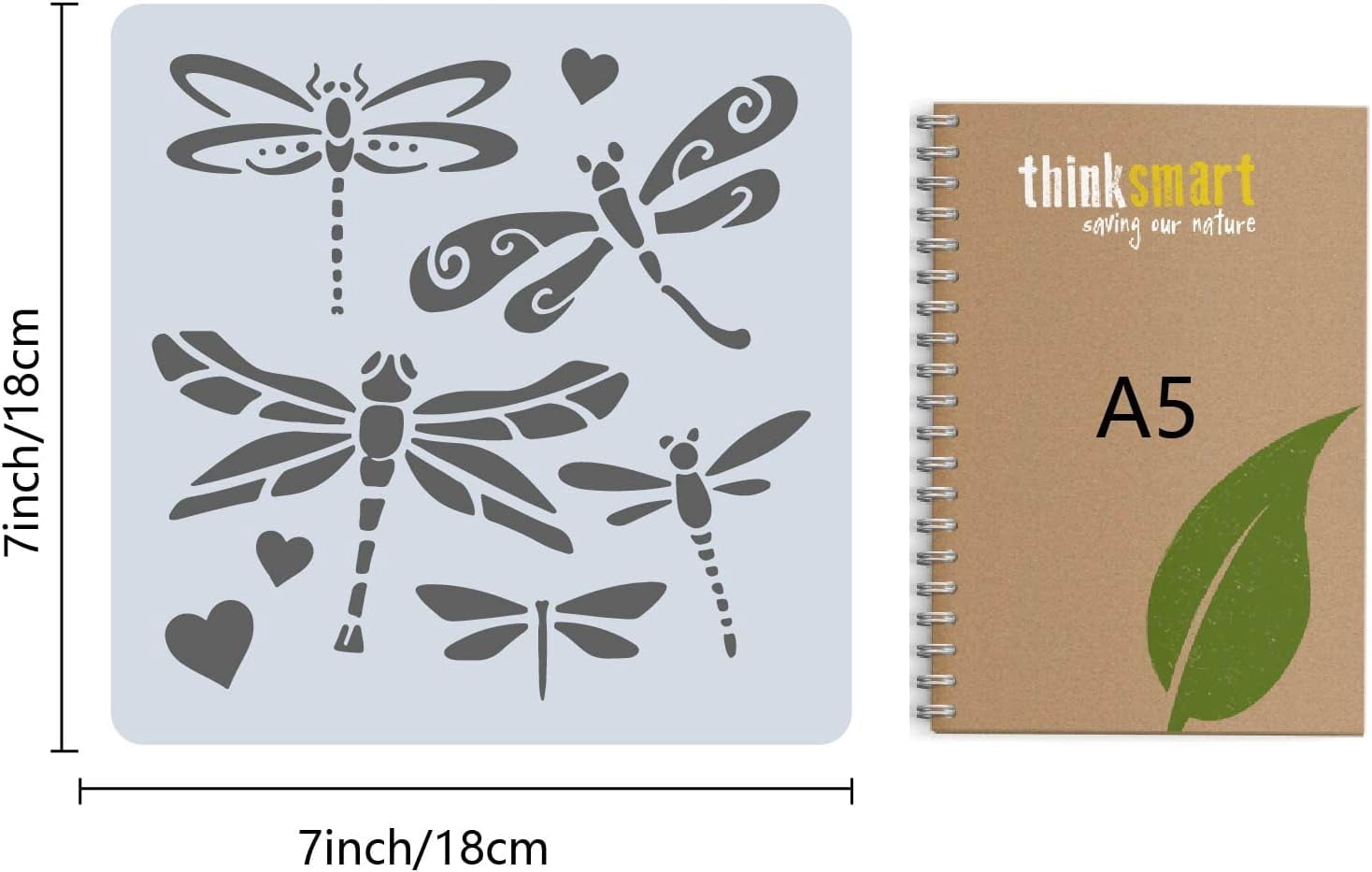 1pc 7.1"X7.1"Dragonfly Stencil Insect Bugs Dragonflies Templates Heart ...