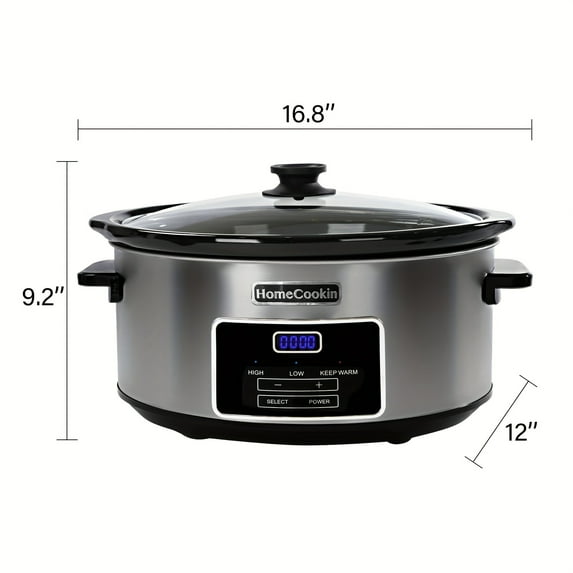 1pc 7.5-Quart Large Capacity Digital Programmable Slow Cooker with ...