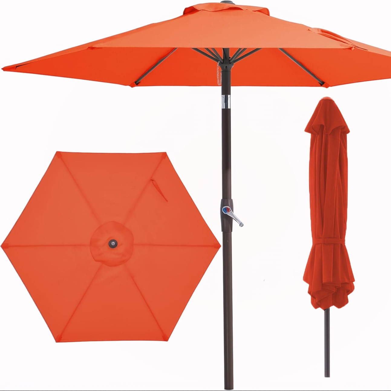 1pc 7.5FT Round Patio Umbrellas Outdoor Market Umbrella, Table Umbrella ...