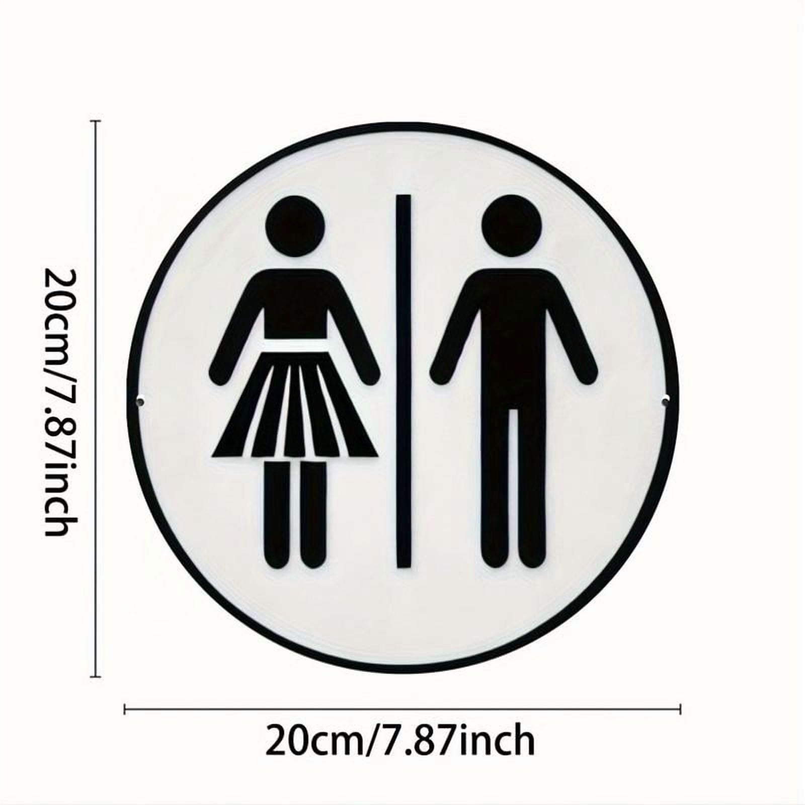 1pc 7.87x7.87inch Aluminum, Rustic Bathroom Sign, inches 2D Round ...