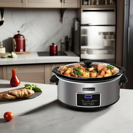 KitchenAid 6-Quart Slow Cooker, Stainless Steel with Glass Lid, Digital ...