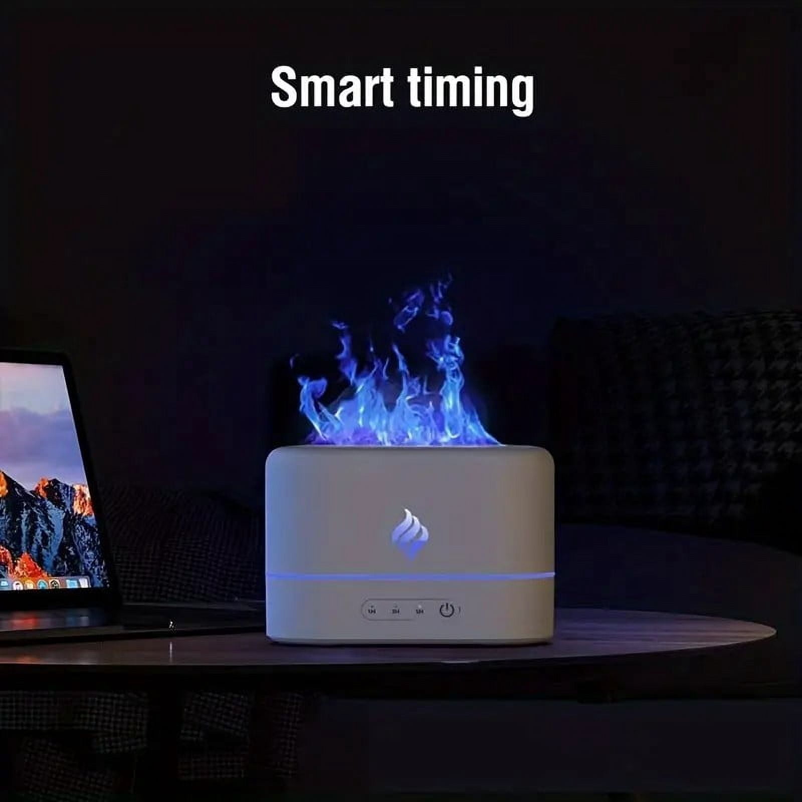 1pc 7 colors Flame Simulation Ultrasonic Humidifier with Aromatherapy ...