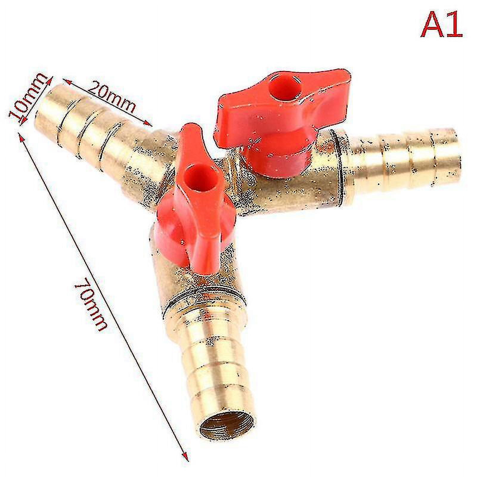 1pc 8/10mm 3 Way Shut Off Ball Valve Fuel Gas Connector Brass Y Type ...