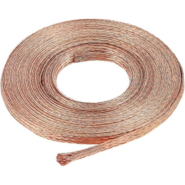 1pc 8.75 Yards 6mm Copper Braided Wire Flat Copper Braid Cable Ground ...