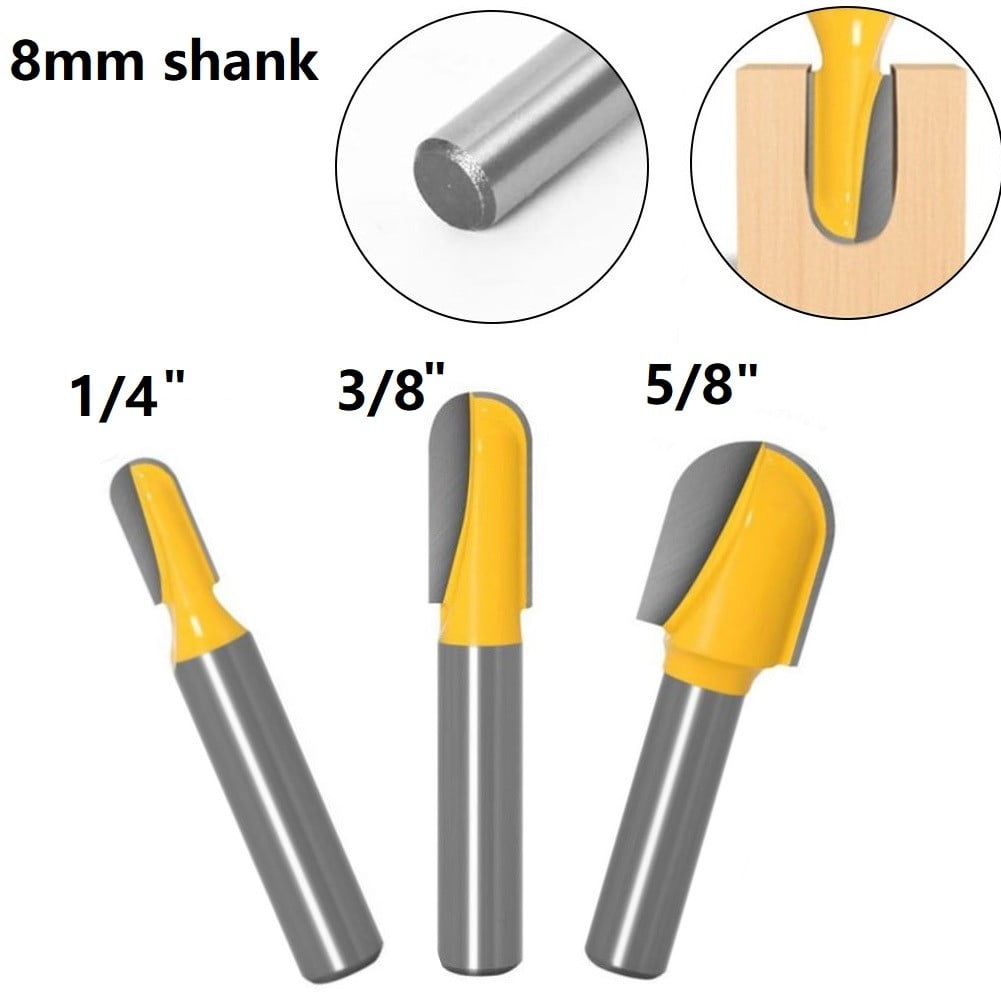 1pc 8mm Shank Ball Nose Router Bit Set Round Milling Cutter For Wood ...