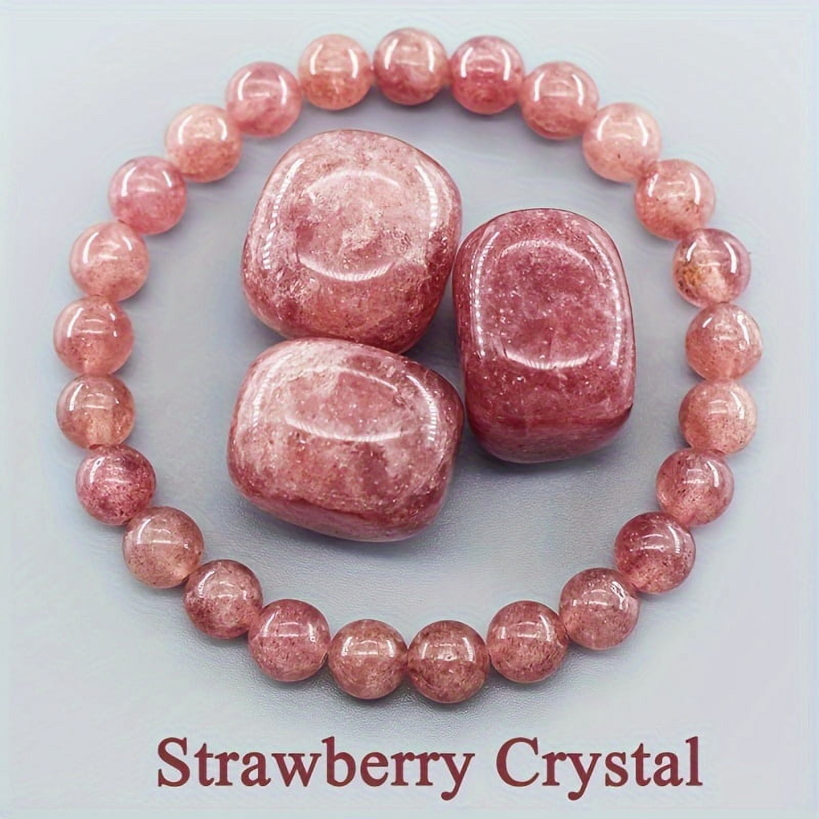 1pc 8mm Strawberry Quartz Stretch] Elegant Strawberry Quartz Stretch ...