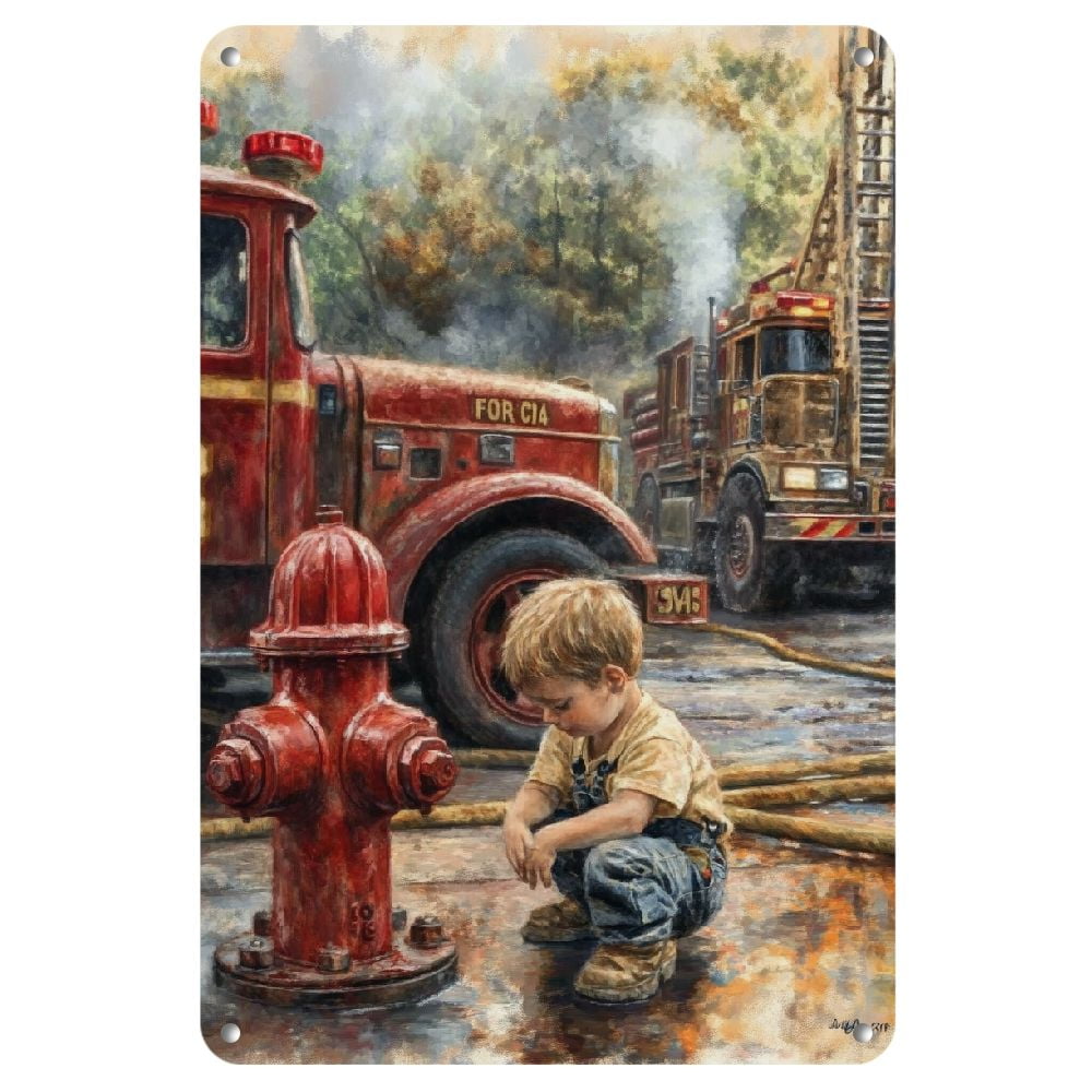 1pc 8x12inch Aluminum Vintage Firefighter Metal Sign - 'Born to Be a ...