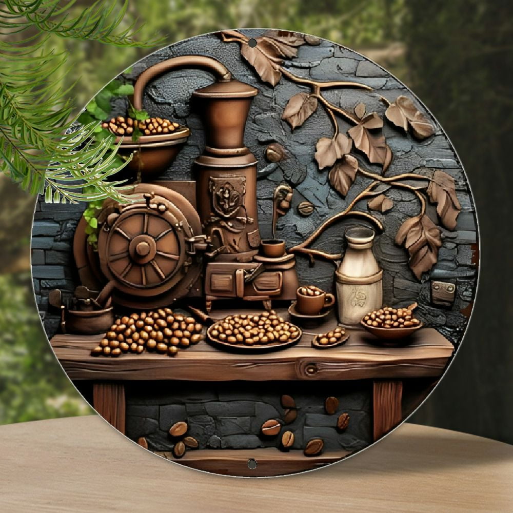 1pc 8x8 Inch Round Metal Sign for Kitchen, Office, or Cafe Decor ...