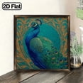 1pc 8x8 Inch Rustic Peacock Floral Wall Art Hand-Painted Style Framed ...