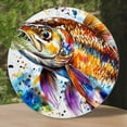 1pc 8x8 aluminum 2D color fish art - multi-color family wall signs ...