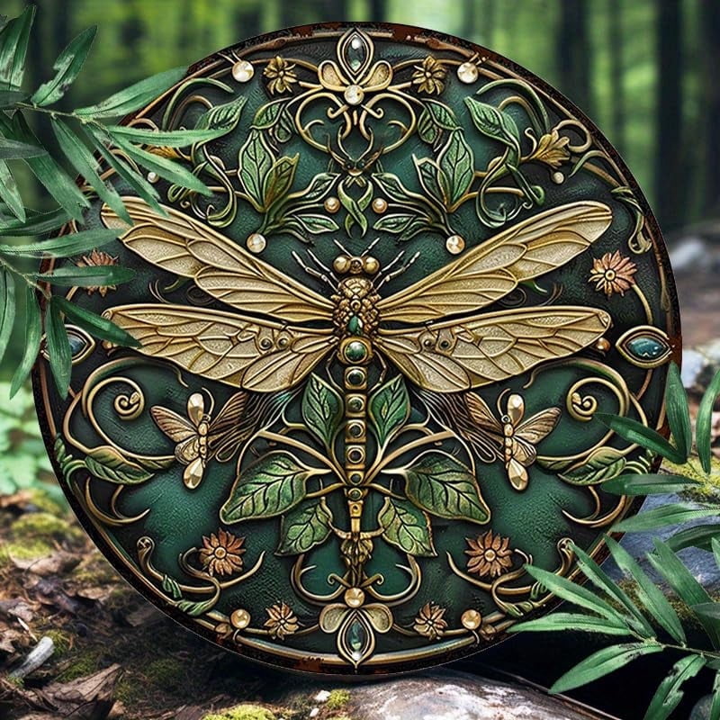 1pc 8x8inch Art Nouveau Dragonfly Aluminum Metal Sign - UV Resistant ...