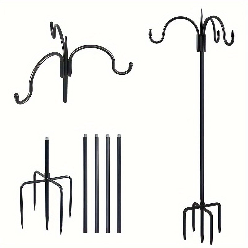 1pc 92 Inch Three Shepherd Hooks For Outdoor, Bird Feeder Pole With 5 ...