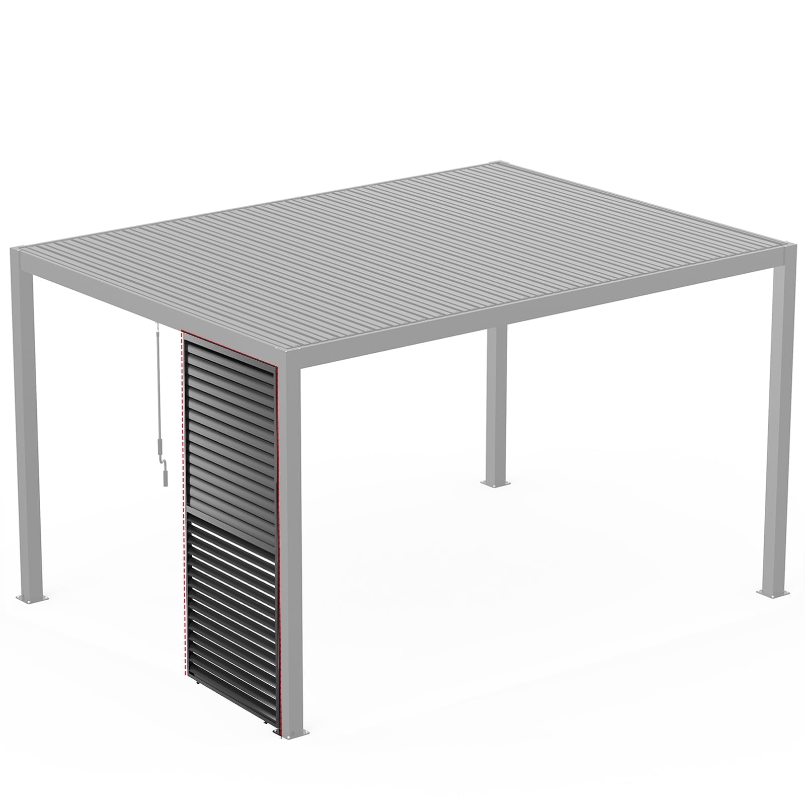 1pc 9720 Fixed Aluminum Louvered Privacy Panel for 1/3 Side of 10FT ...