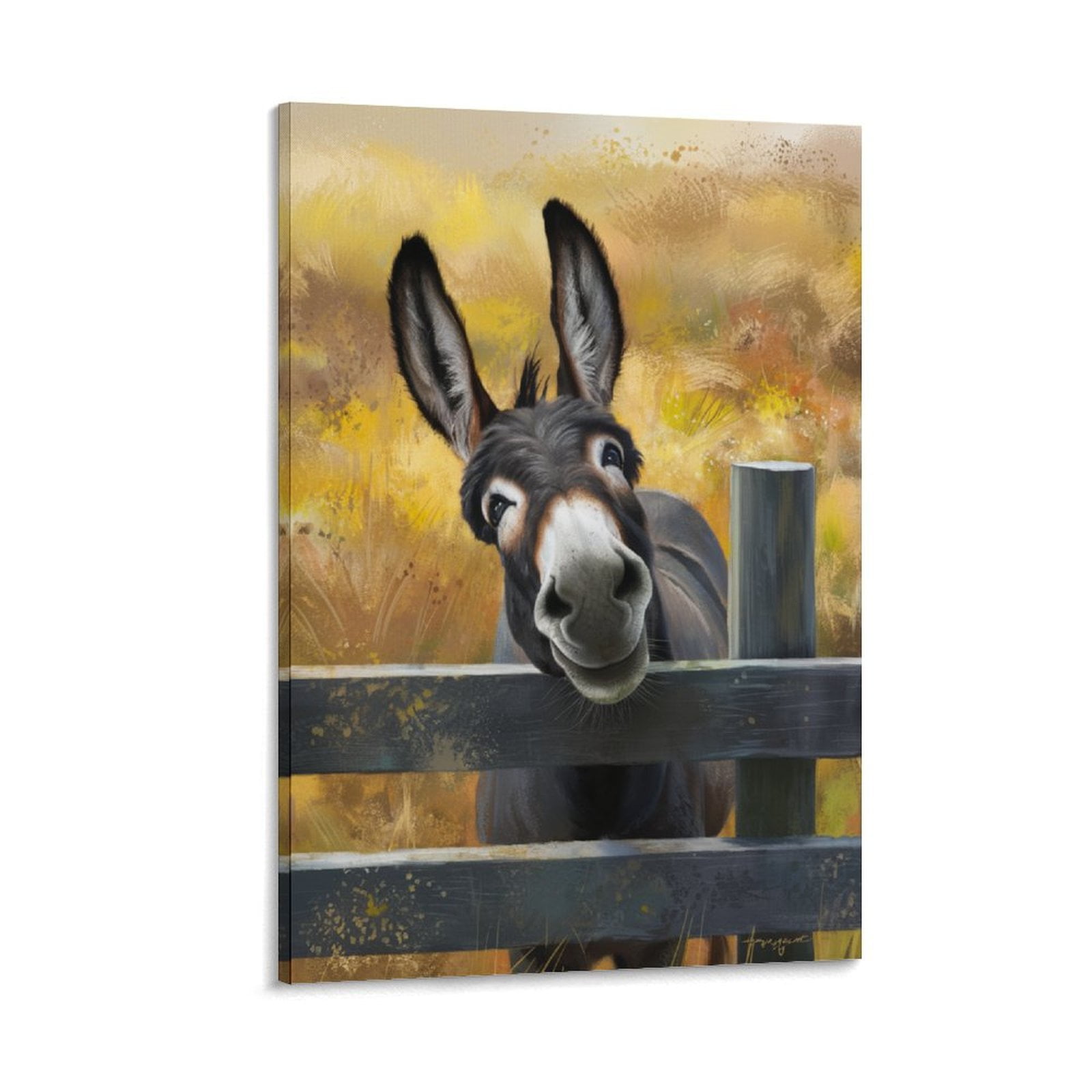 1pc A Lively And Lovely Donkey 4 Pictures Print Wall Art With ...