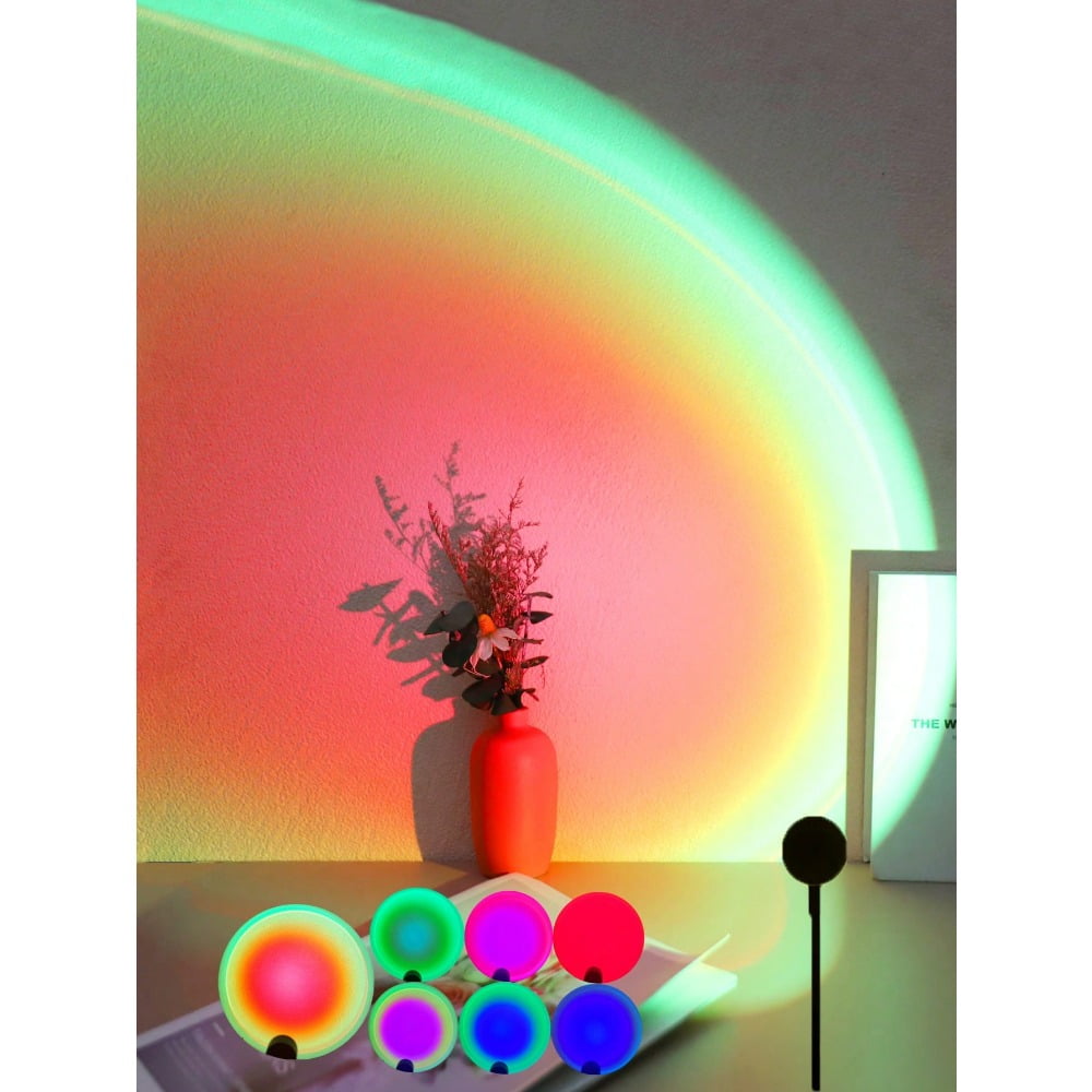1pc ABS Projection Light, Modern Sun Pattern Sunset Lamp Projector For ...