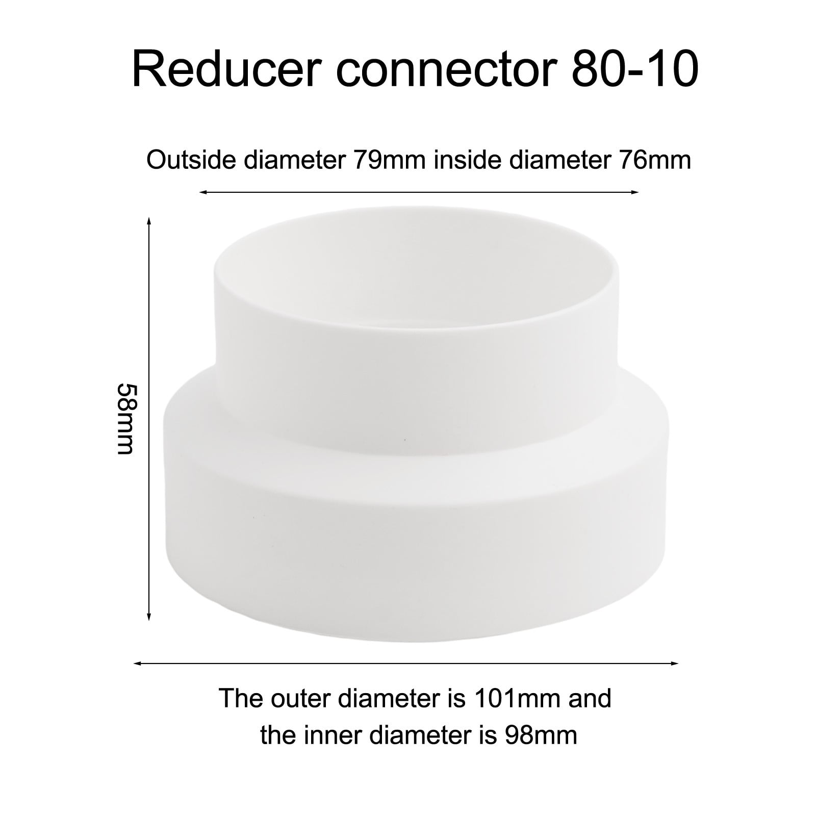 1pc ABS Vent Pipe Reducing Enlarger Adapter Air Duct Reducer For Duct ...