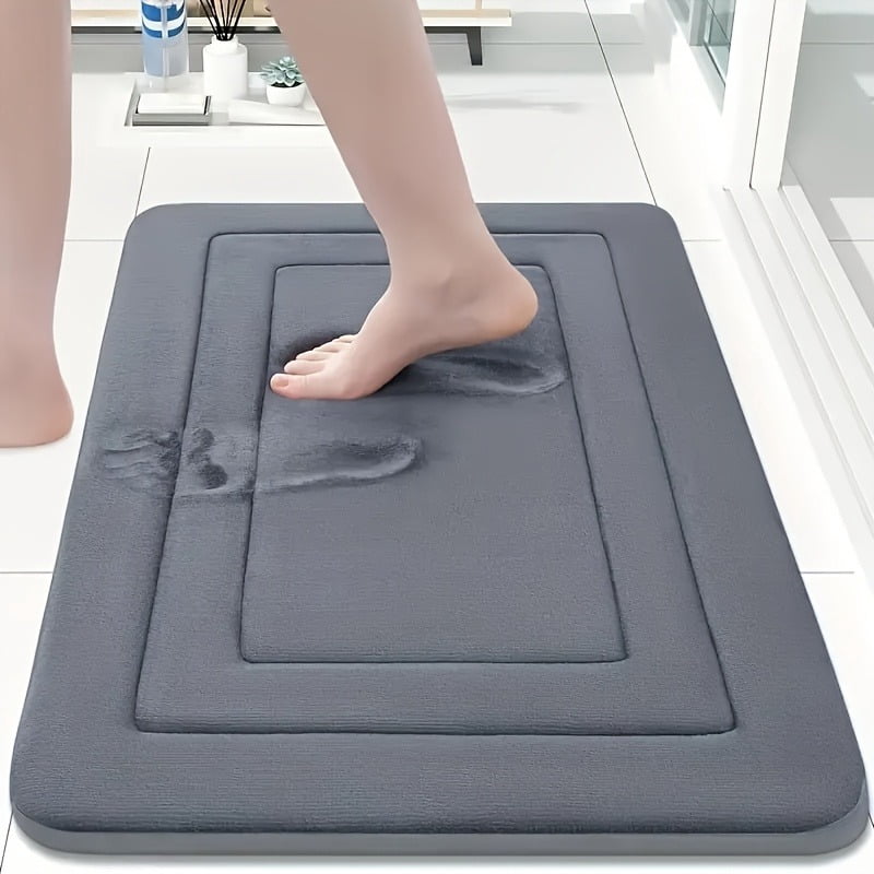 1pc Absorbent Non-Slip Bath Mat | Comfortable Standing Pad for Living ...