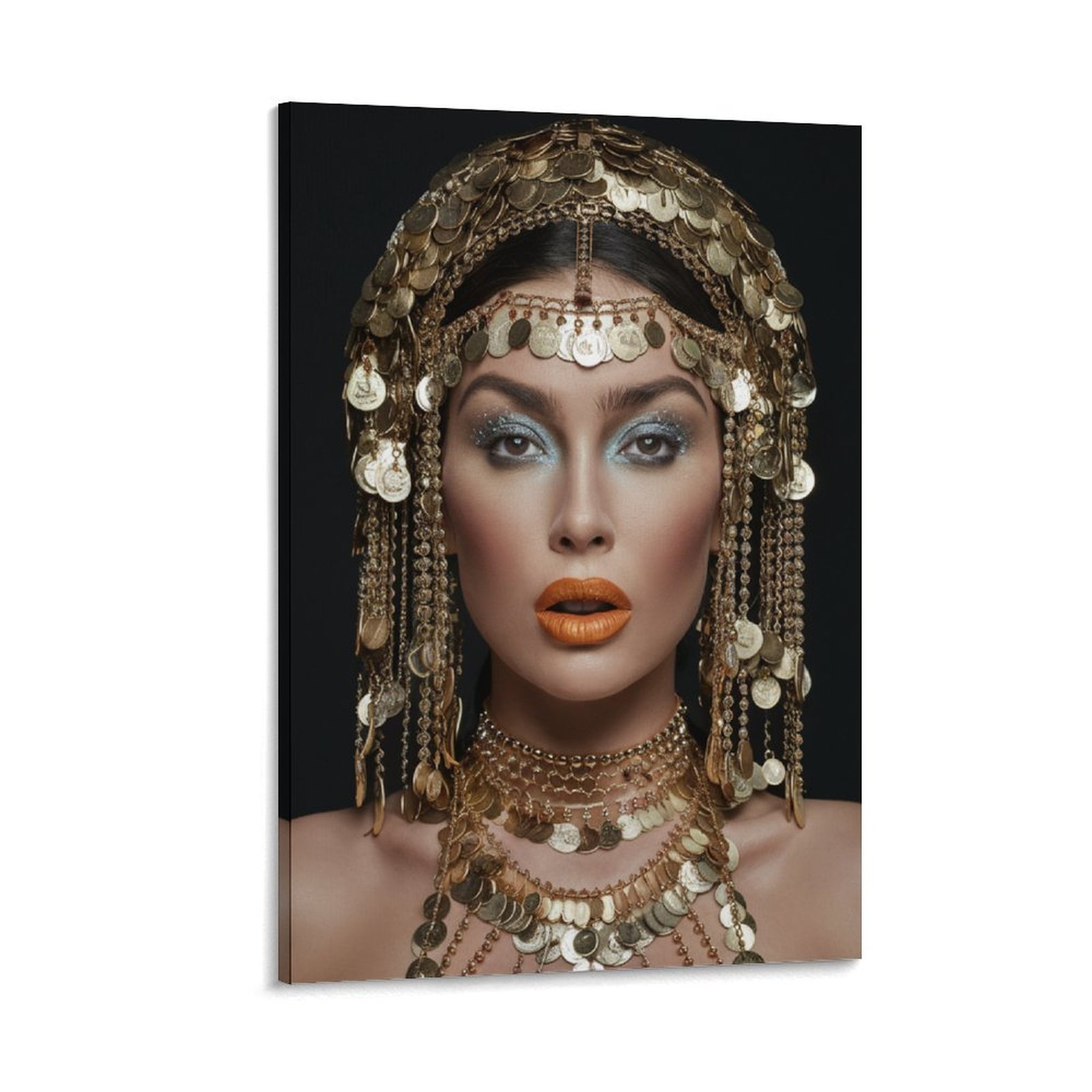 1pc Abstract Golden Coins 4 Pictures Print Wall Art With Inspirational ...