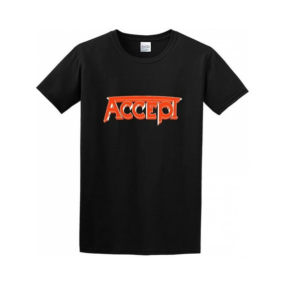 1pc Accept Band Logo Men's T-Shirt - 100% Cotton 180gsm Crew Neck Short ...