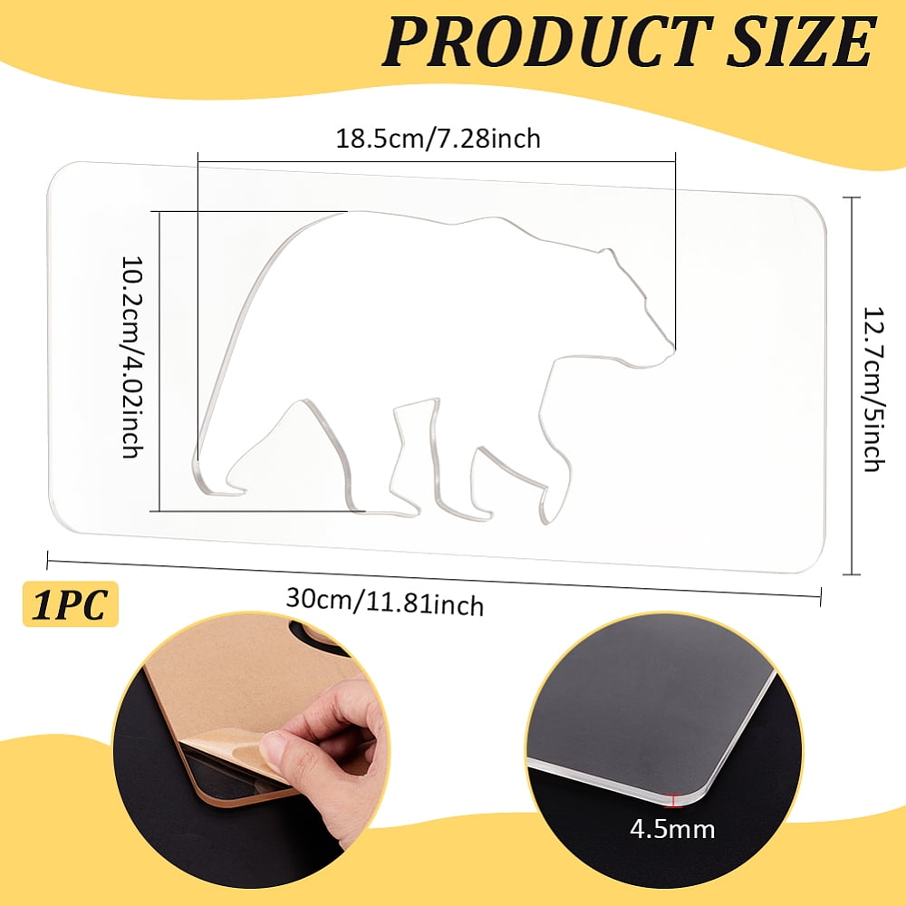 1pc Acrylic Bear Router Template Clear Router Inlay Template for ...