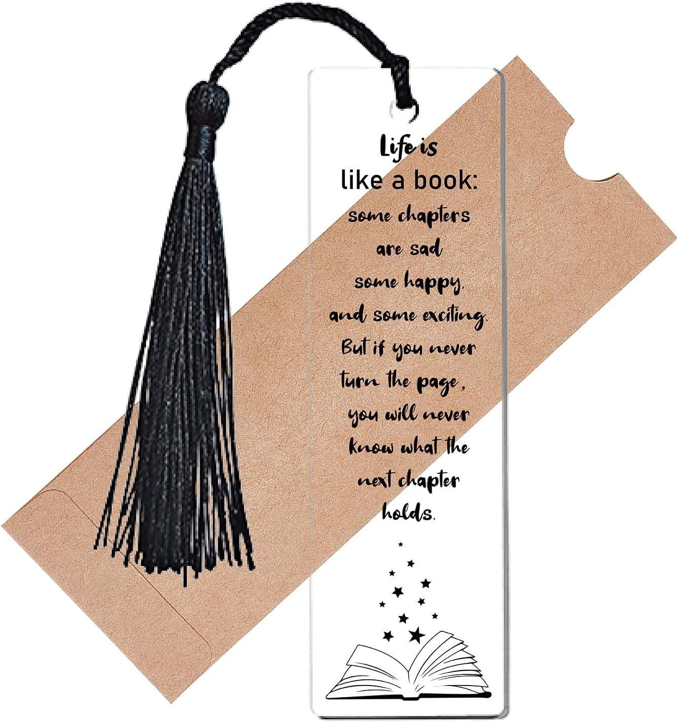 1pc Acrylic Bookmarks with Polyester Tassel Decorations Rectangle ...