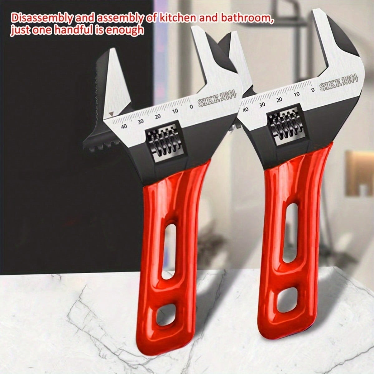 1pc Adjustable Carbon Steel Wrench, Quick Switch Mechanical Operation ...