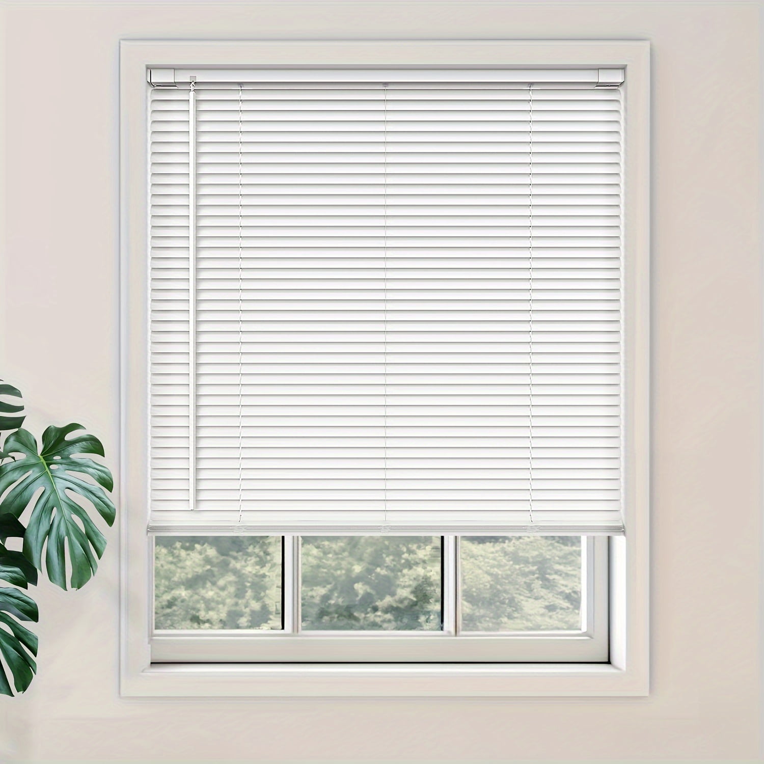 1pc Adjustable Cordless Vinyl Mini Blinds For Windows, Classic Style ...