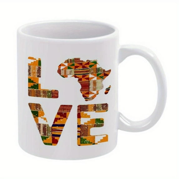 1pc Africa Love 11oz Ceramic Mug Humorous Cartoon Design with African ...