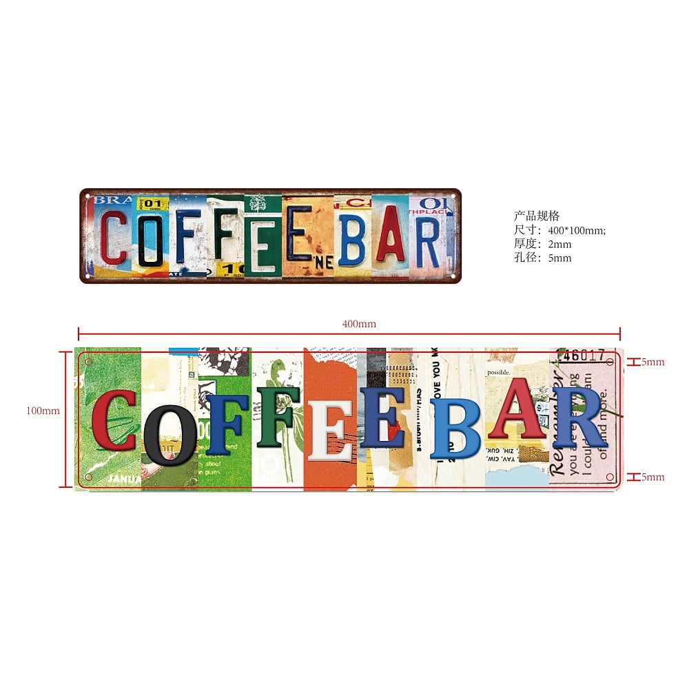 1pc Aluminum Door Plate Coffee Bar Sign for Wall Door Accessories ...