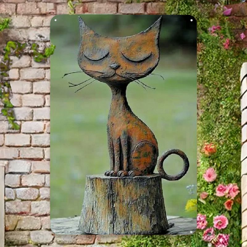 1pc Aluminum Paintings 8X12 Inch Cat Delightful Wall Art Delightful ...