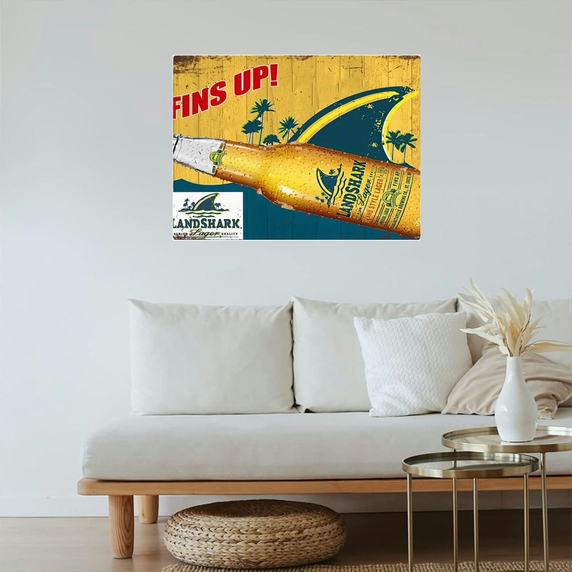 1pc Aluminum sign 8x12 inch Landshark Lager Fins Up Artwork Display ...